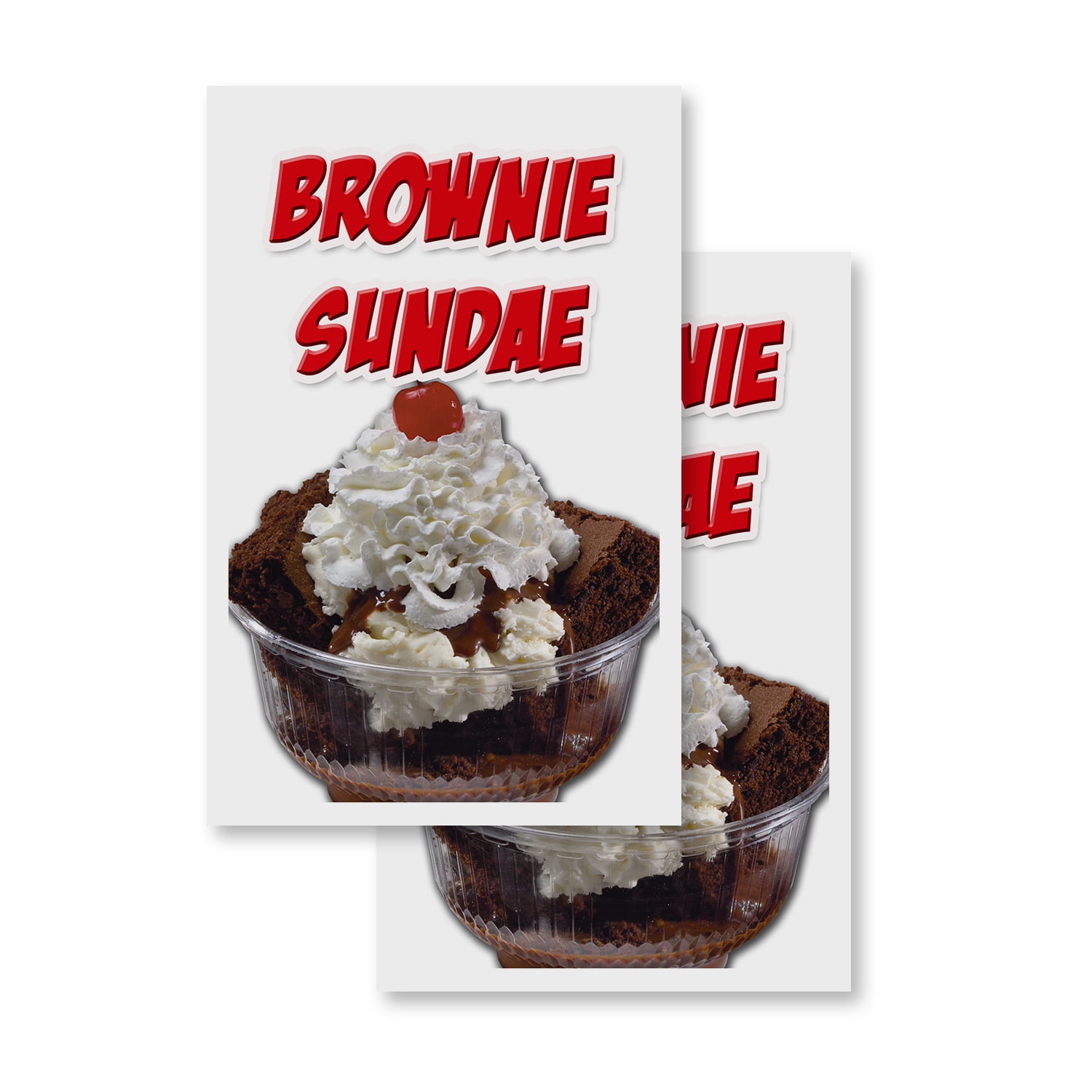 Brownie Sundae (2-PACK) 24" x 36" Vinyl Decals | Sign Insert Peel ...
