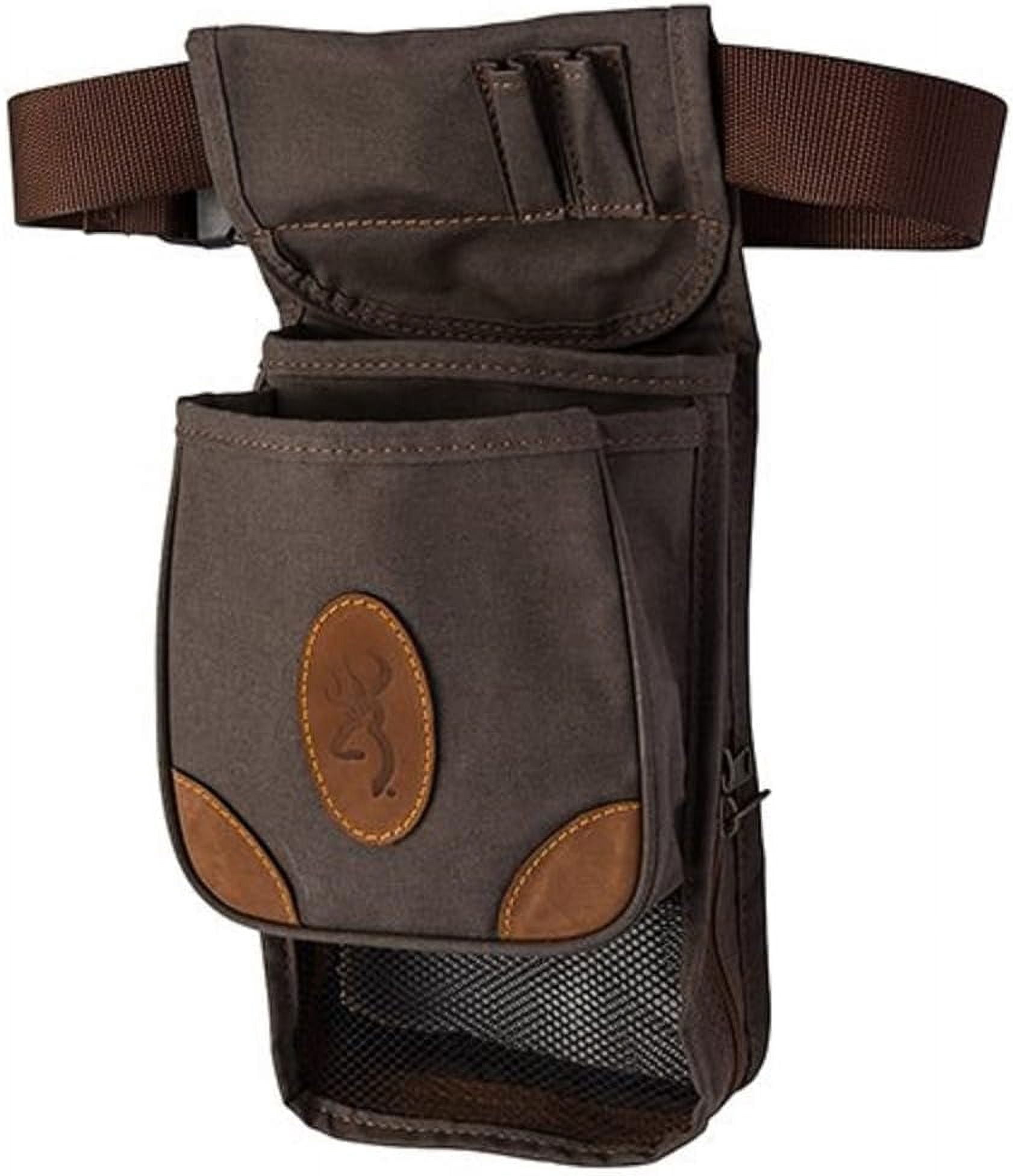 Browning 121388693 Lona Deluxe Shell Pouch Canvas/Leather Flint/Brown ...