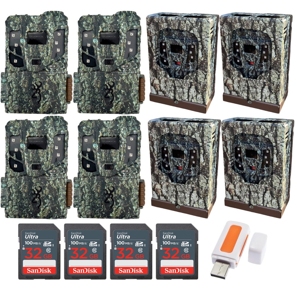 Browning 4PK Pro Scout Max HD Trail Camera, Security Box w/32GB M/Card ...