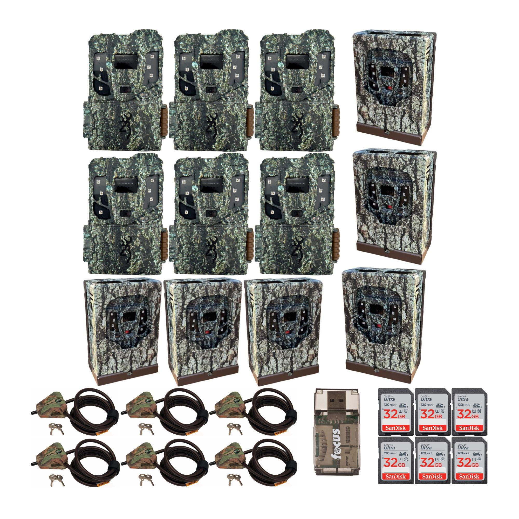 Browning 6PK Pro Scout Max HD Cell TrailCamera, Sec/Box, LockCable 32GB ...