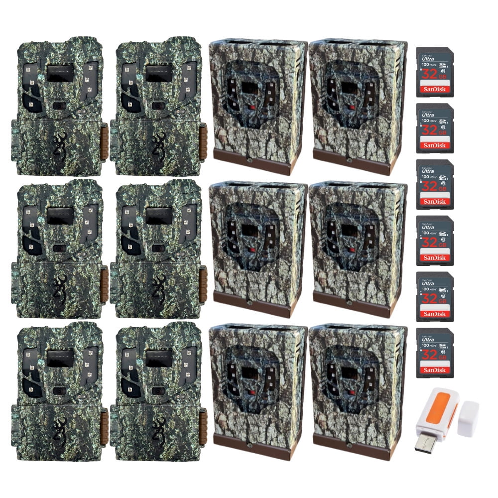 Browning 6PK Pro Scout Max HD Trail Camera, Security Box w/32GB M/Card ...