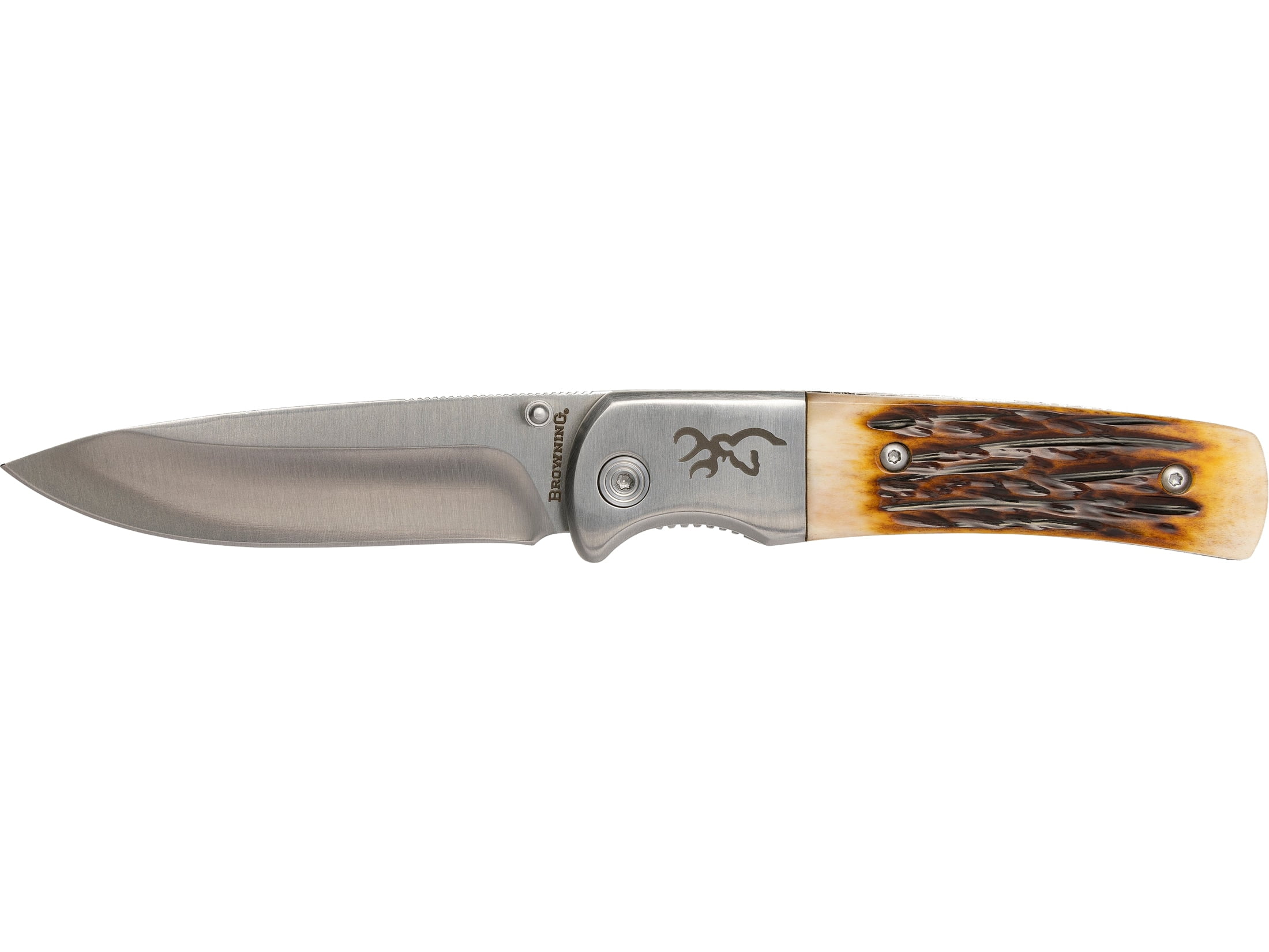 Browning Buckmark Hunter Bone Pocket Knife 3" Drop Point 8Cr13MoV ...