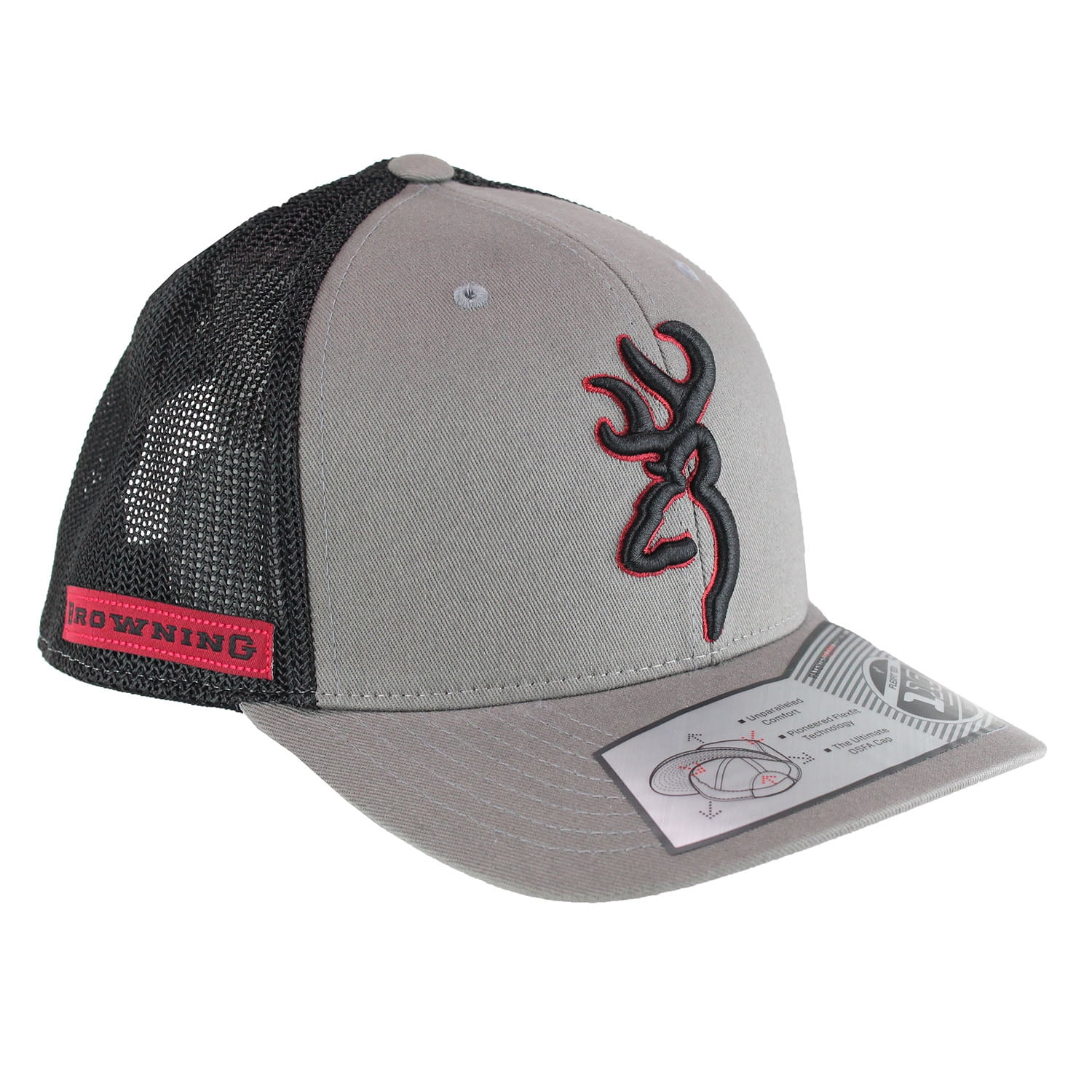 Browning Hunting Cap, Bloodline Gray, Flex Fit, Snap Closure, One Size ...