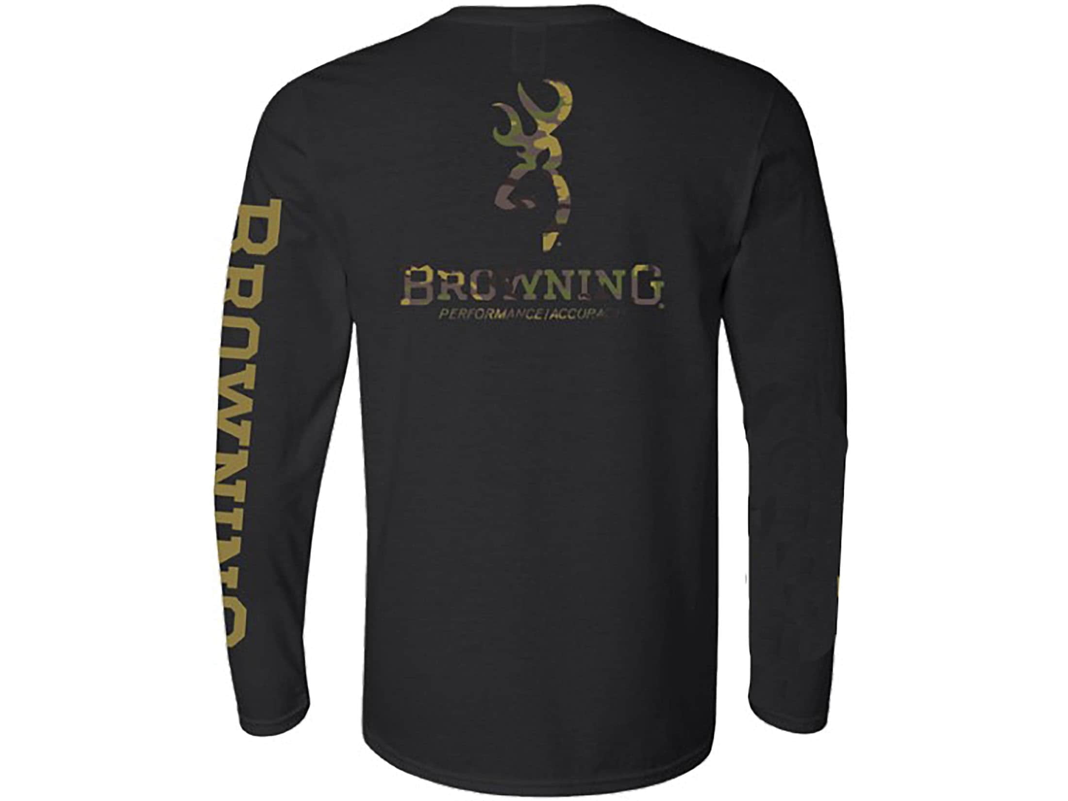 Browning Men's Camo Over Under Long Sleeve T Shirt Black Medium ...
