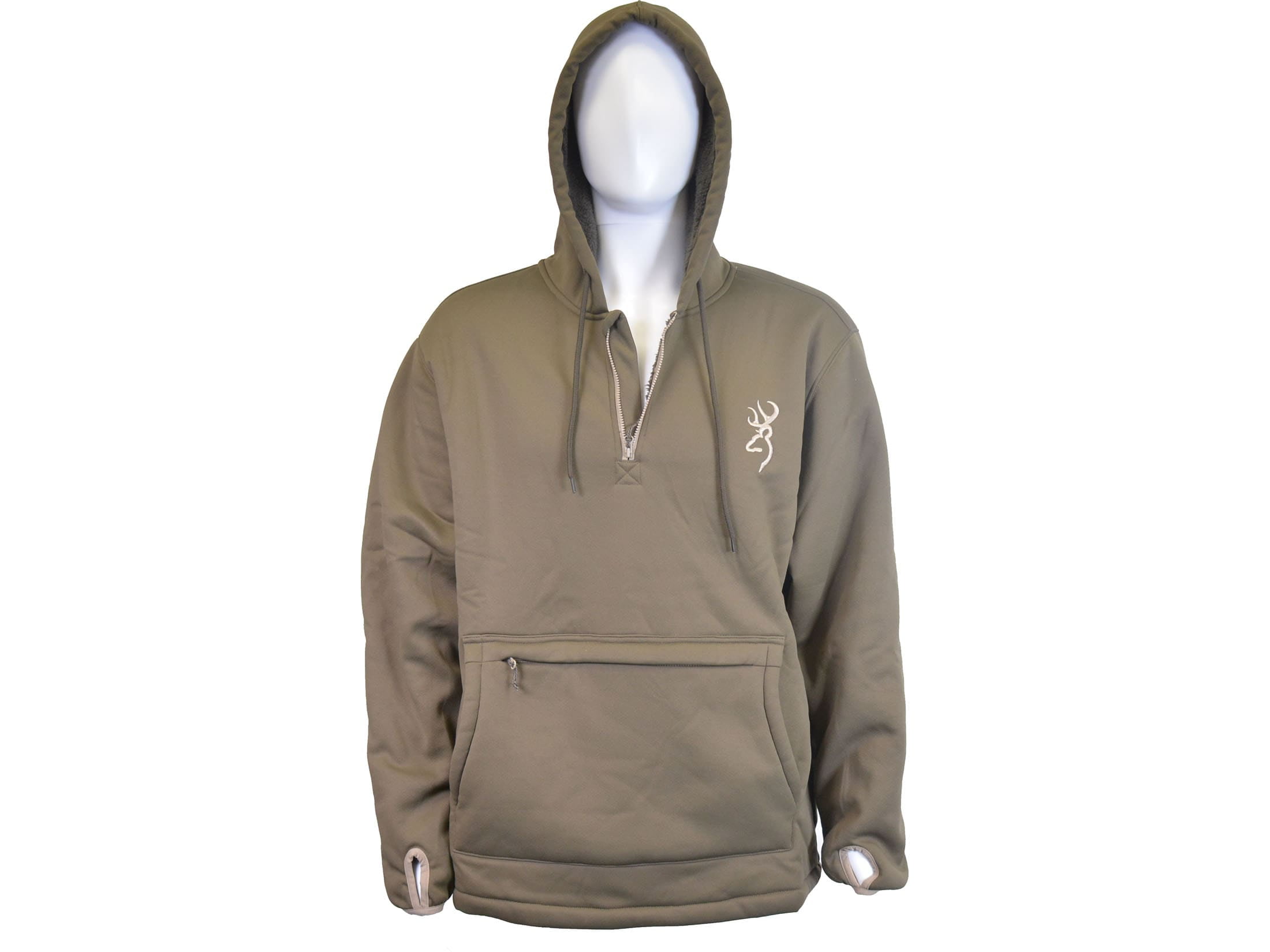 Browning Men's High Pile Quarter Zip Hoodie Major Brown XL - Walmart.com