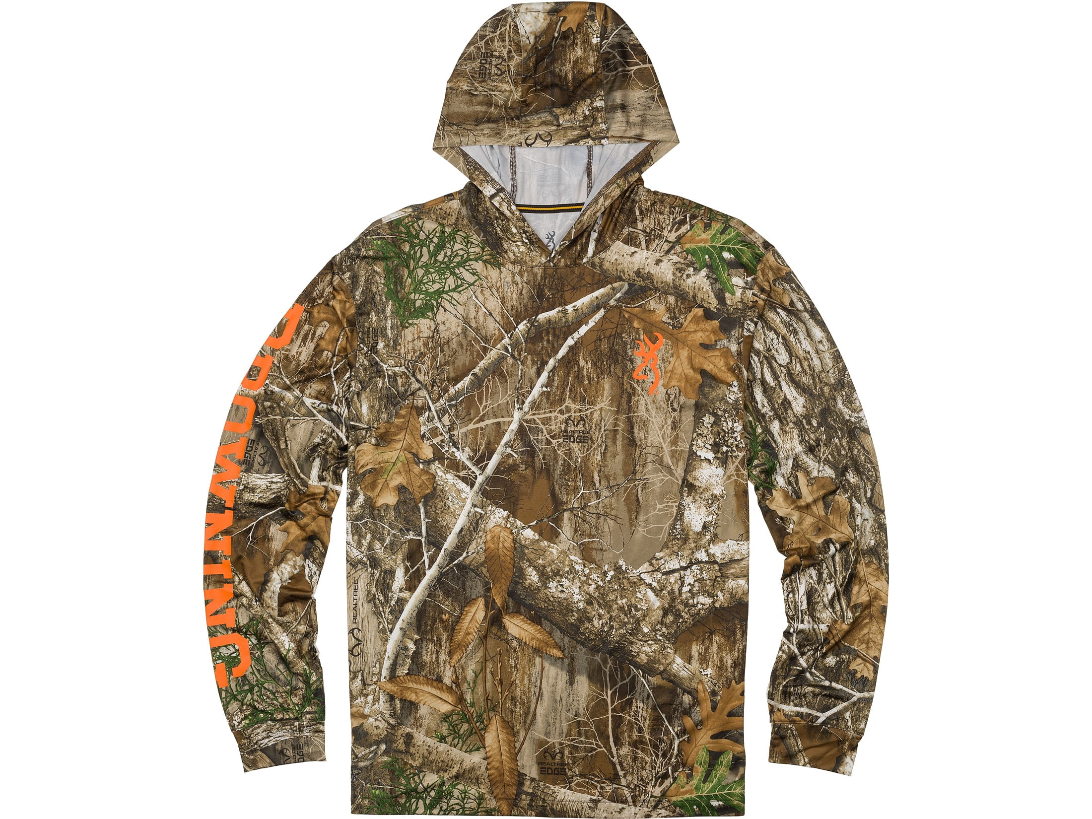 Browning Men's Hooded Tech Long Sleeve Shirt Realtree EDGE Large ...