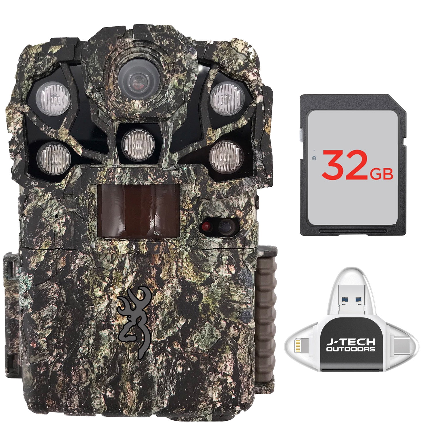 Browning Recon Force Elite HP5 Trail Game Camera Bundle Includes 32GB Memory Card and J-TECH USB ...