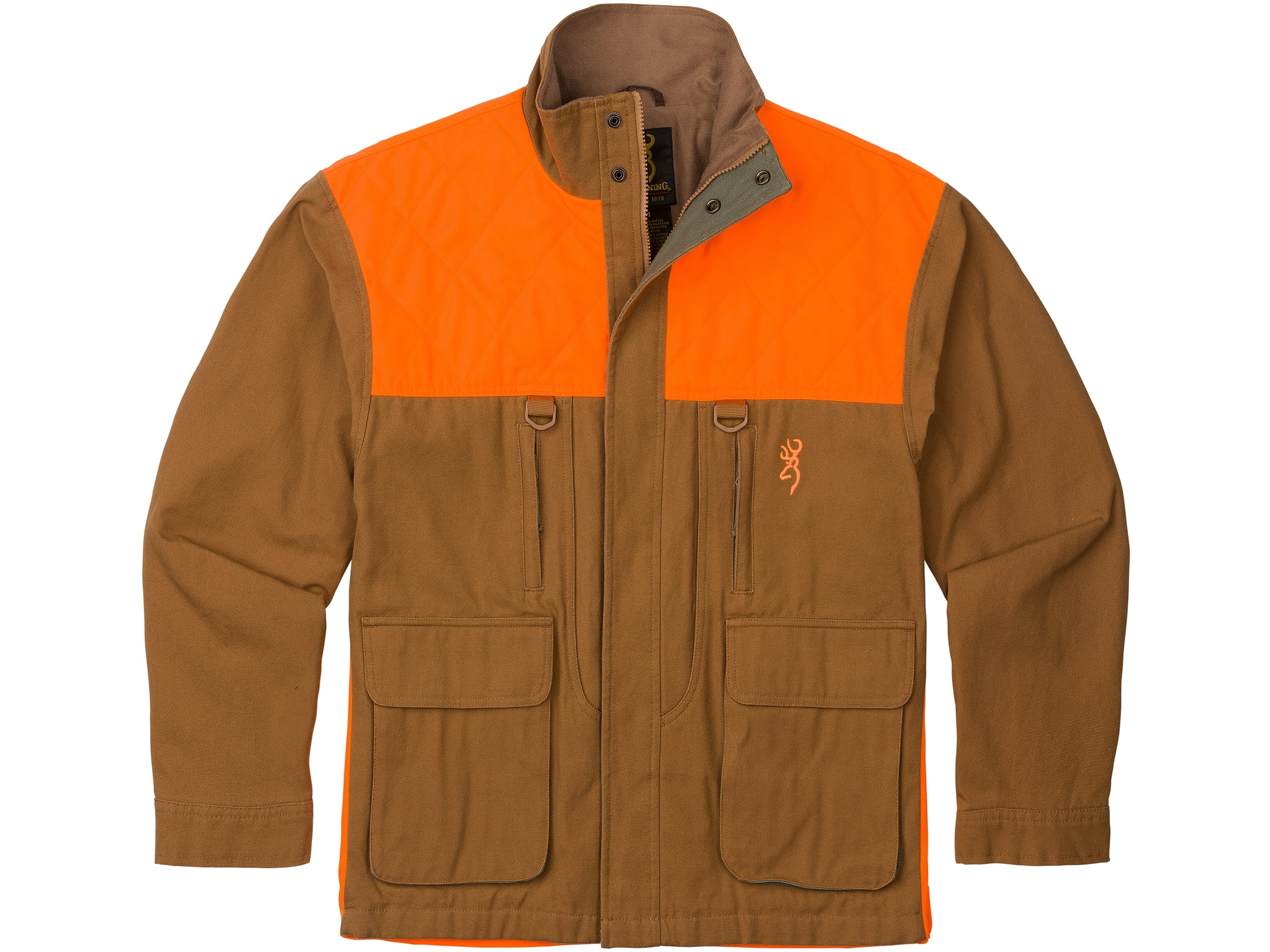 Browning Upland Hunting Jacket, Zip Sleeve, Game Bag, Field Tan Orange ...