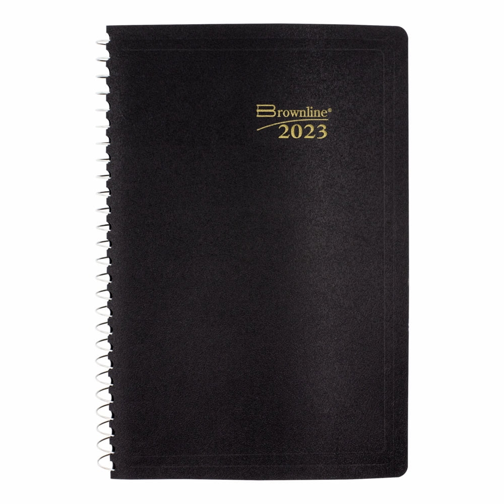 Brownline Daily Planner 2025, 8-inch Height, Black, Office and School ...