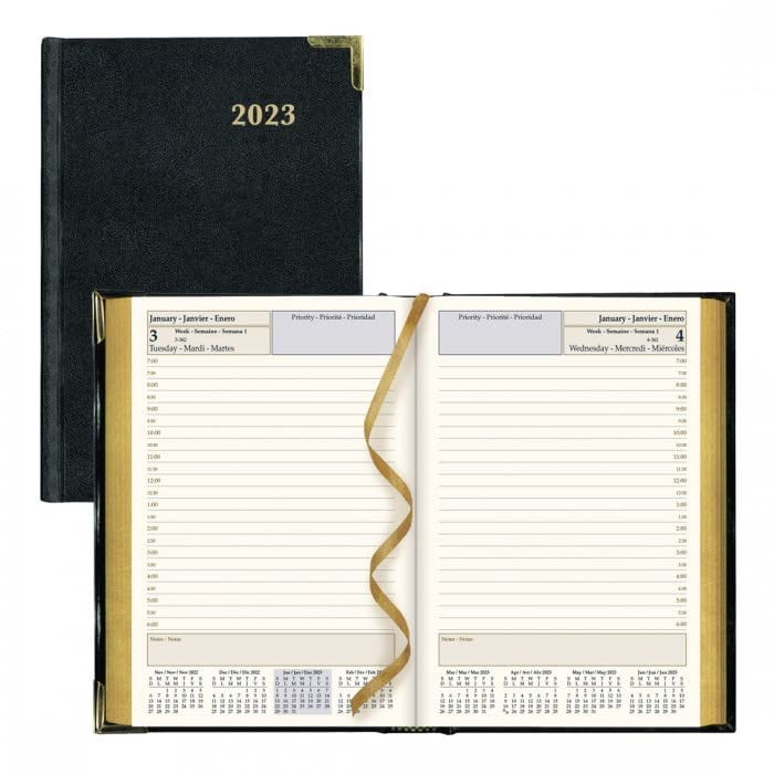 Brownline Executive Daily Planner 2023 with Sewn Binding and Hard Cover ...