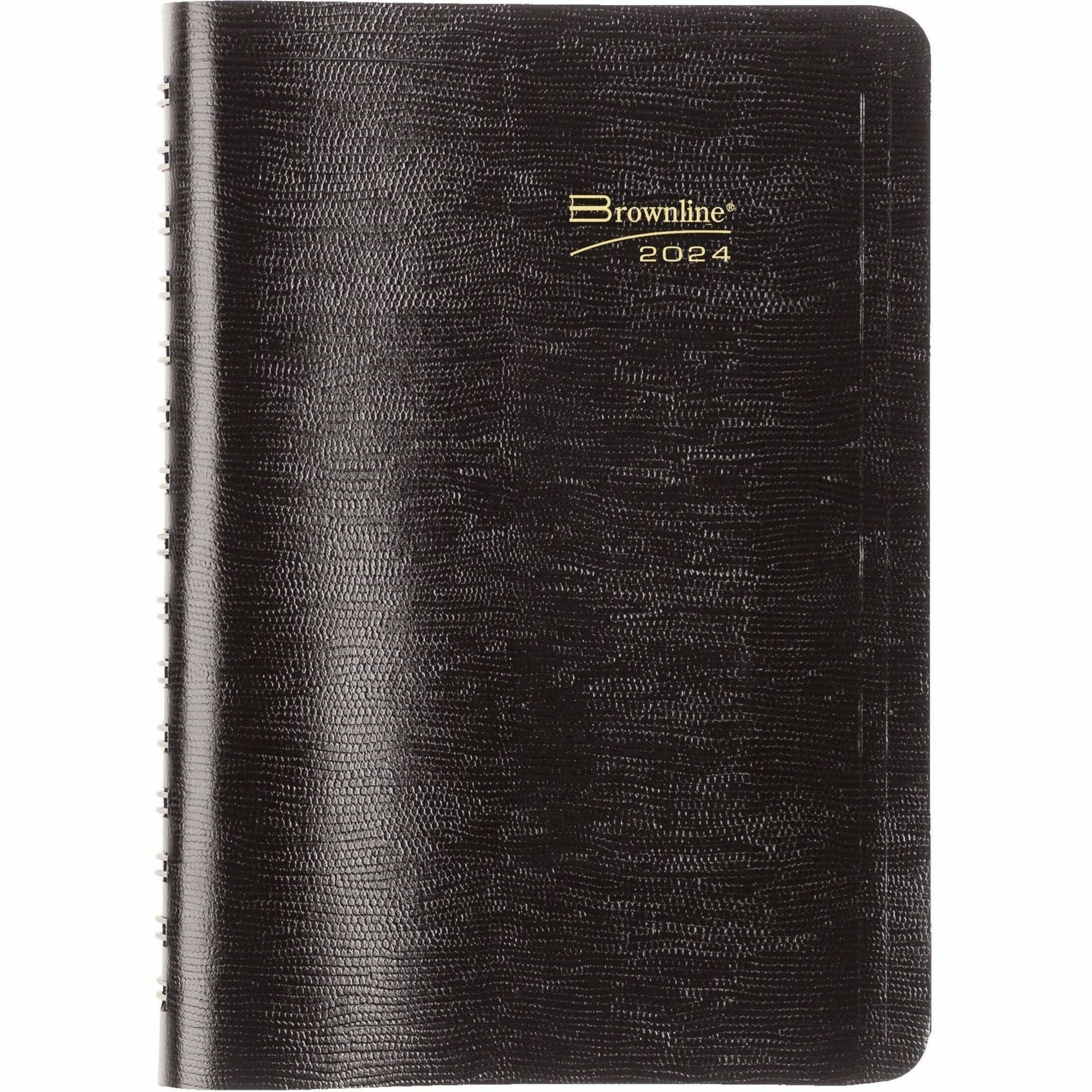 Brownline, REDCB800BLK, Soft Cover 12-Month Daily Planner, 1 Each ...