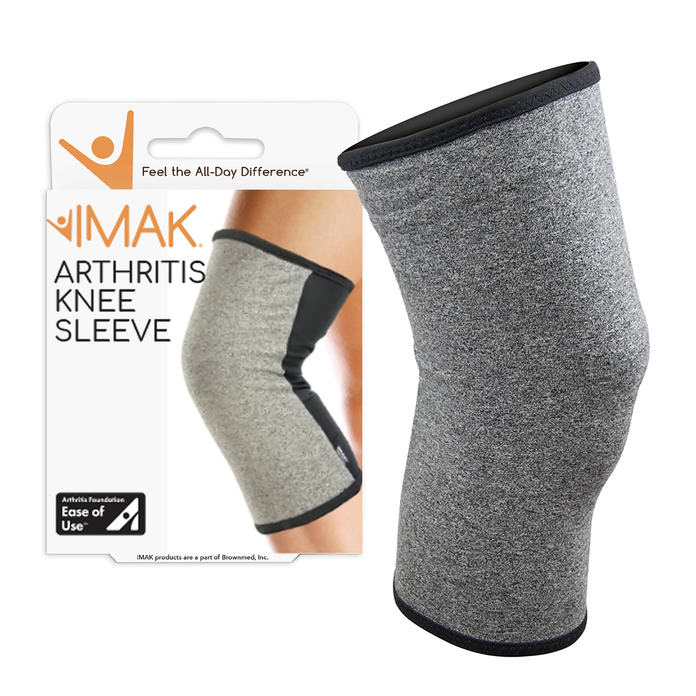 Brownmed IMAK Compression Arthritis Knee Sleeve - XS - Heather Gray ...