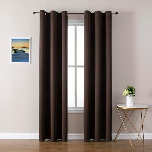 Brownout Curtains 72 inches Long for Bedroom - 2 Panels Set Grommet ...