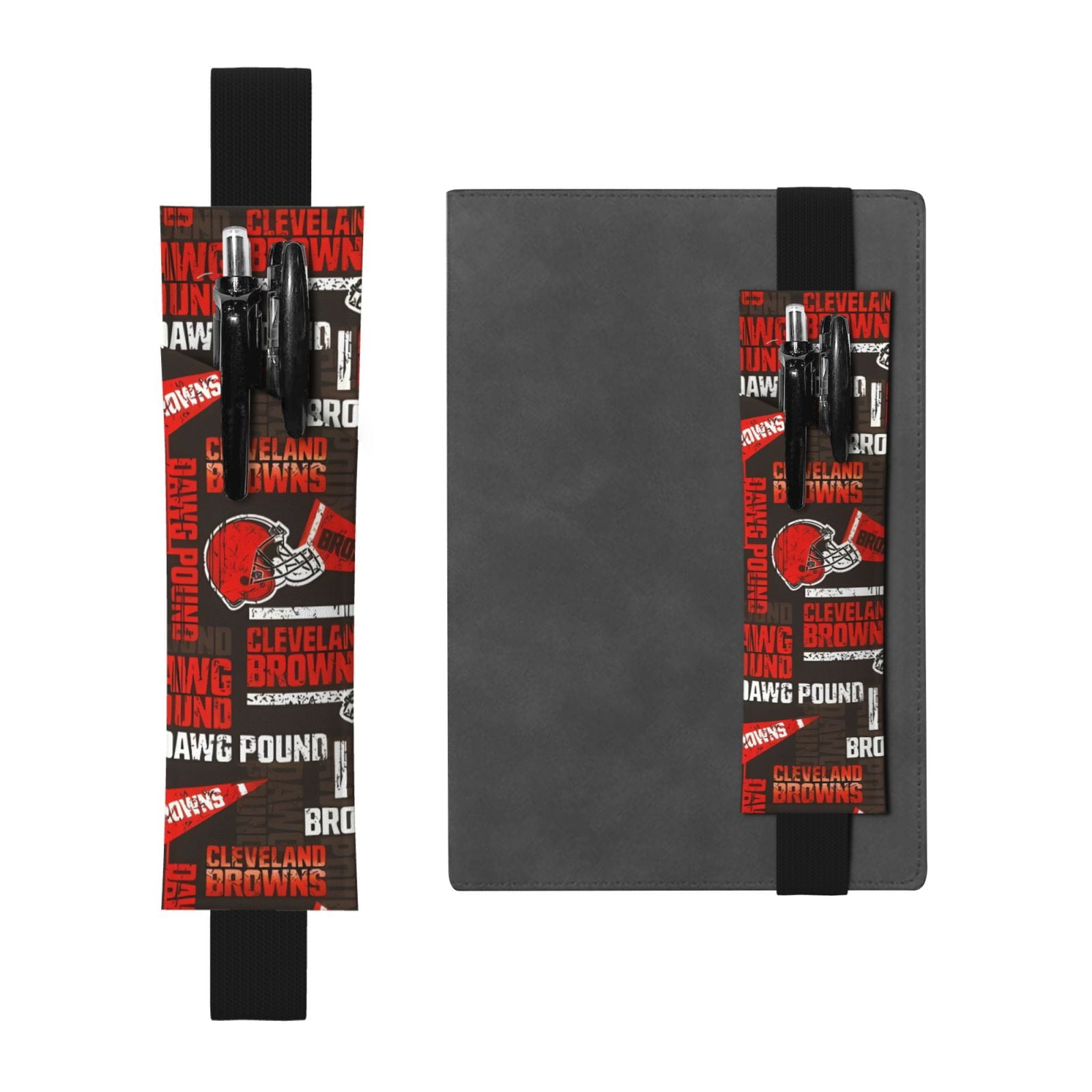 Browns 1Pcs Leather Elastic band Pen Holder Bookmark Prevent sliding ...