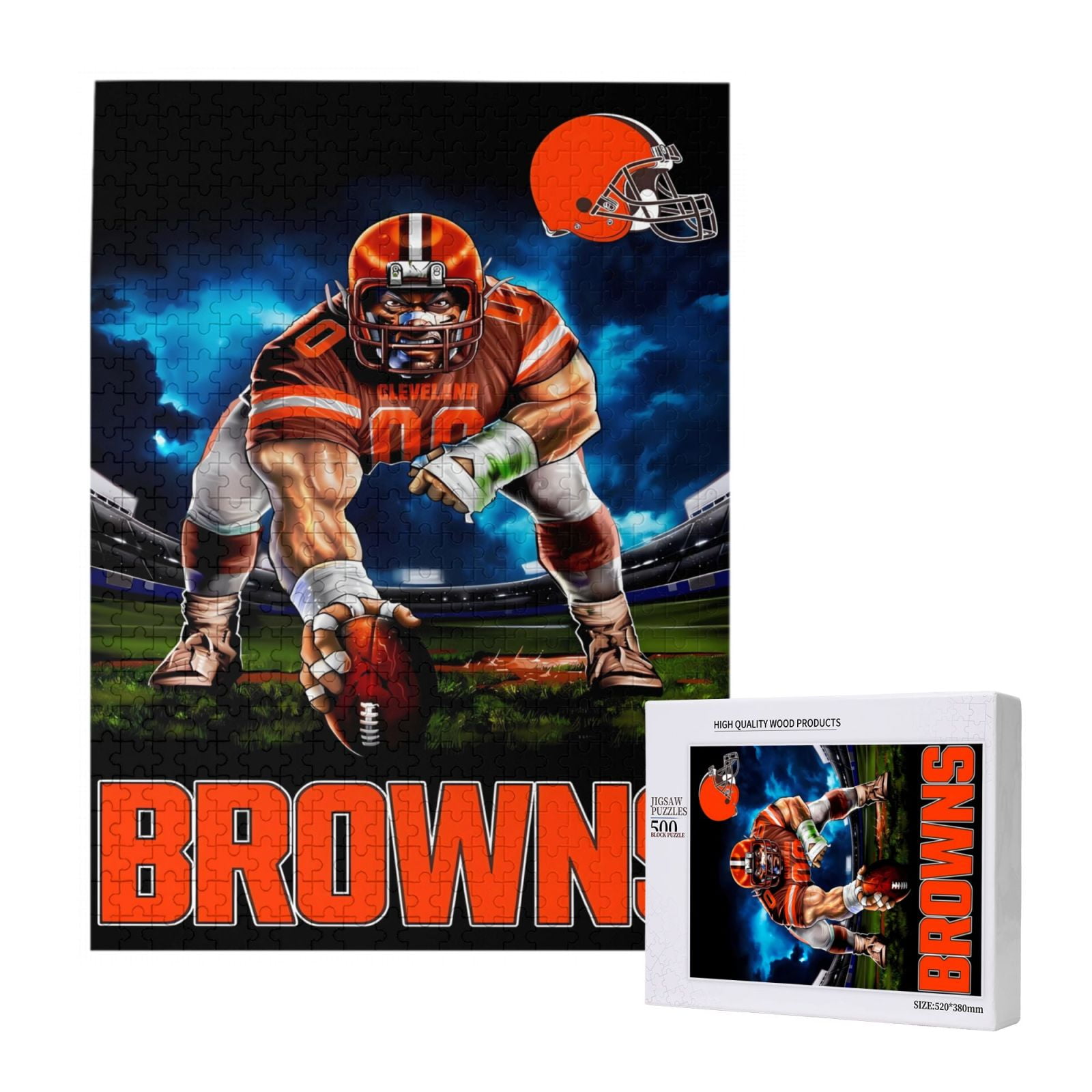 Browns Football team 500 pieces environmentally friendly wooden puzzle ...
