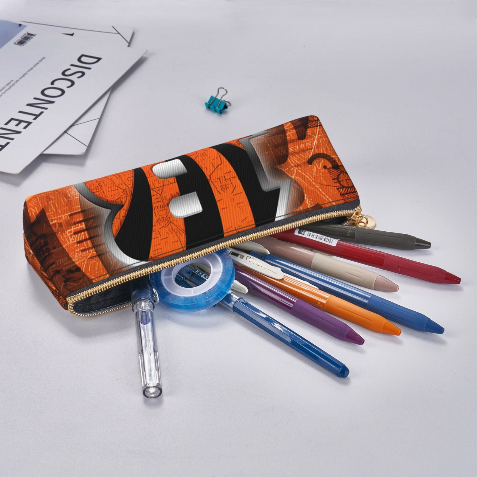 Cleveland Lightweight and cute Leather Pencil Case Triangle stationery ...