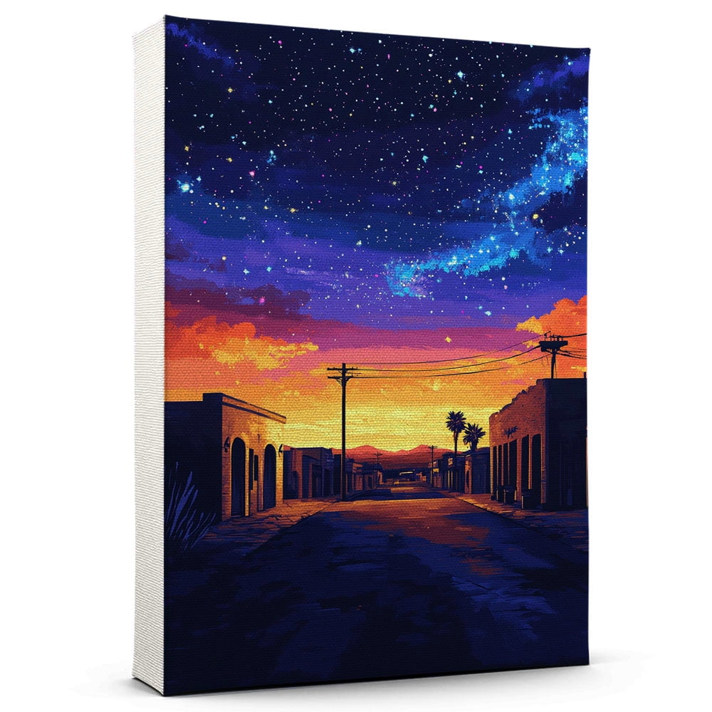 Brownsvilles Travel Canvas Prints, Matamoros Starry Night Travel decor, Brownsvilles Map Poster ...