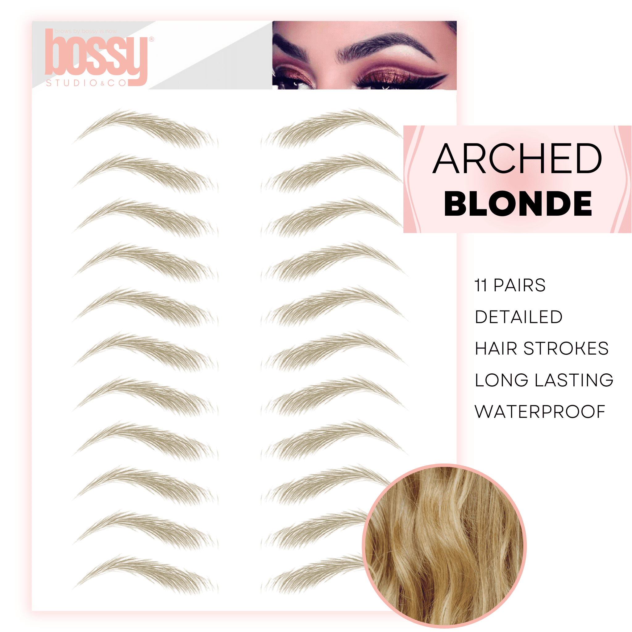 Brows by Bossy Temporary Eyebrow Tattoo | 8 Colors & 6 Styles ...