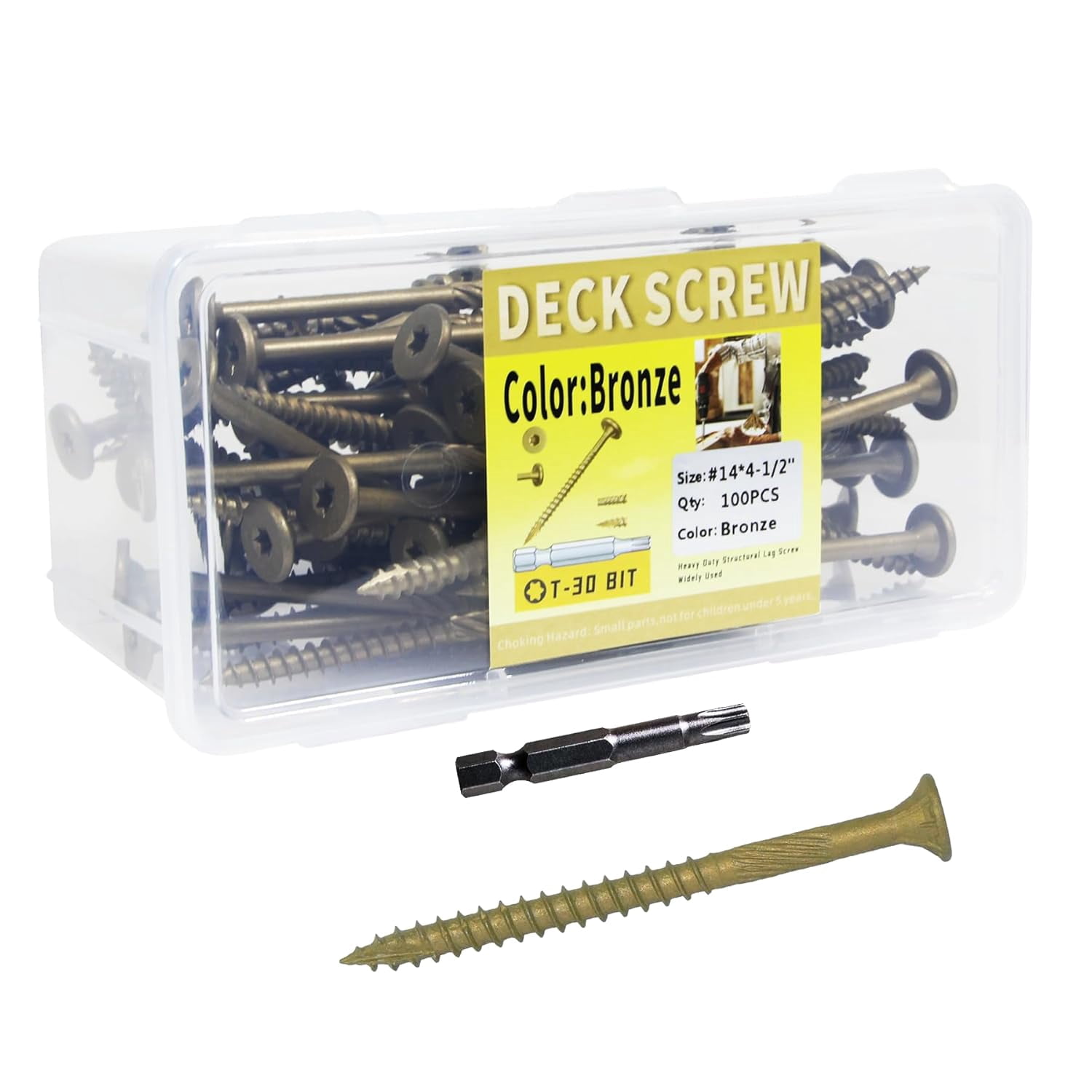 Brozne, #14 * 2-7/8".Exterior Wood Screws.Number of 100 in Box Lag ...