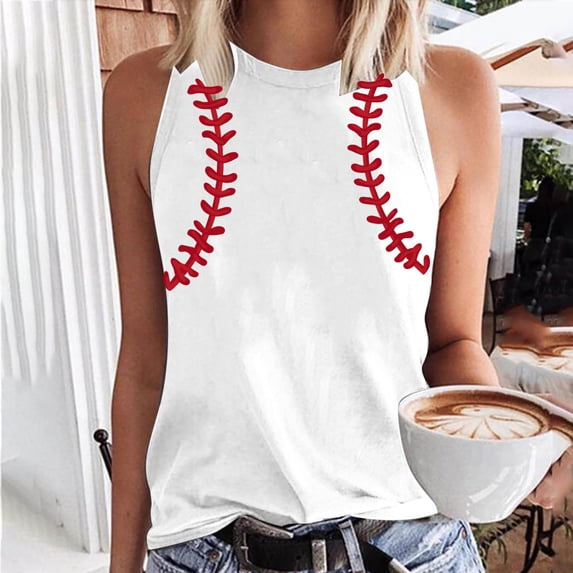 Brqkzdu Game Day Tank Tops for Women Football Graphic High Neck ...