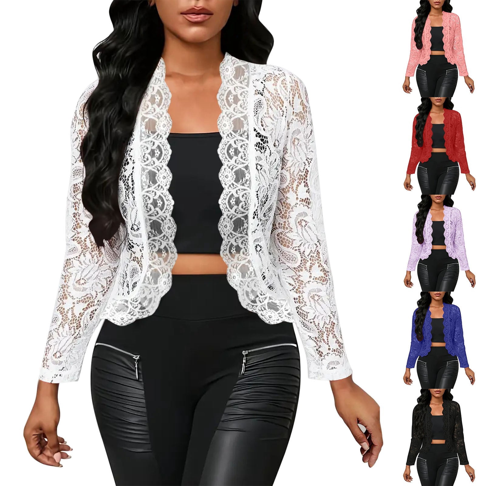 Brqkzdu Lace Cardigans for Women Lightweight Open Front Long Sleeve ...