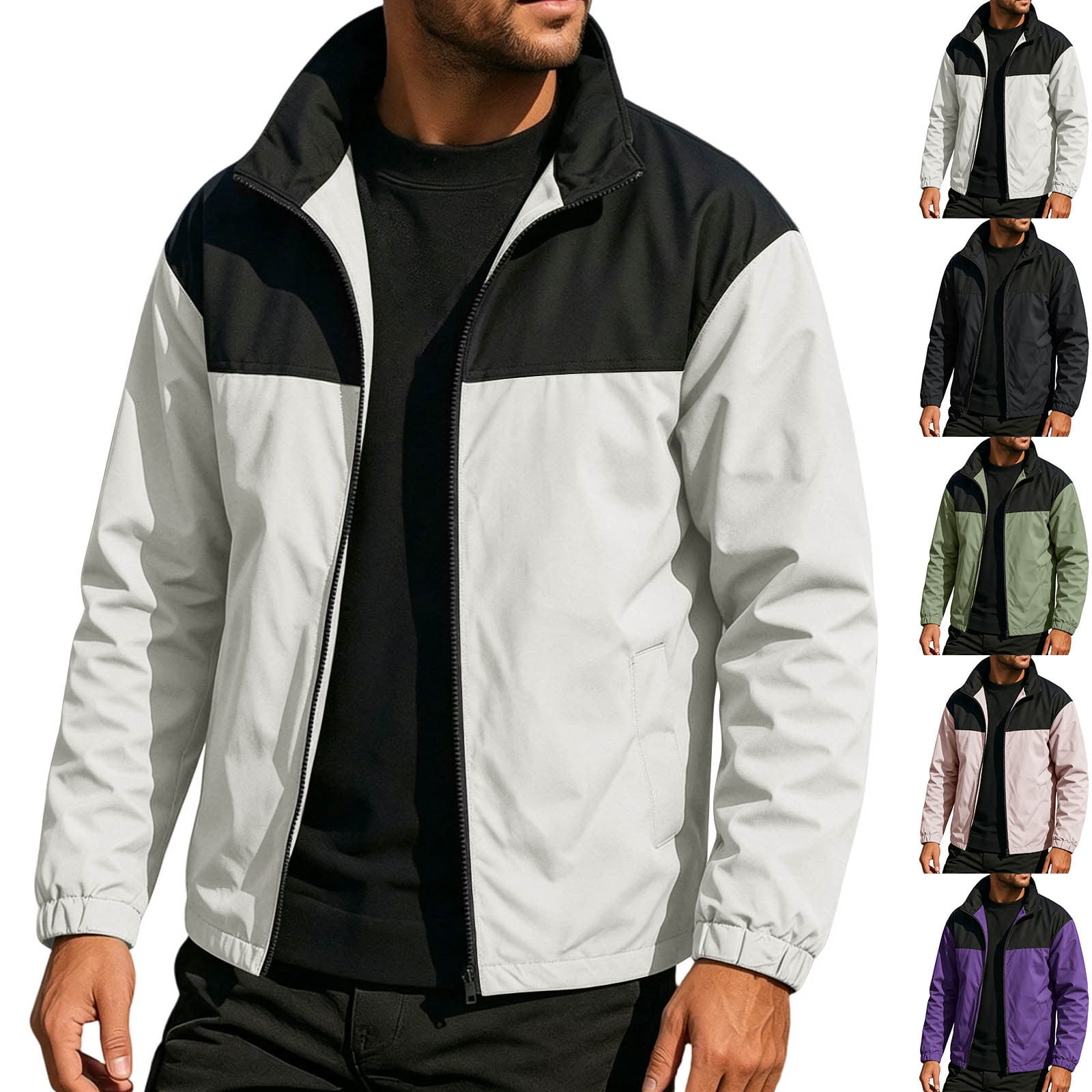 Brqkzdu Rain Jackets for Men Lightweight Waterproof Windbreaker ...