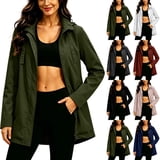 Brqkzdu Women Rain Jacket Hooded Waterproof Windbreaker Rain Jackets ...