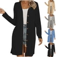 Brqkzdu Women's Button Down Long Cardigan Open-Front Long Sleeve ...