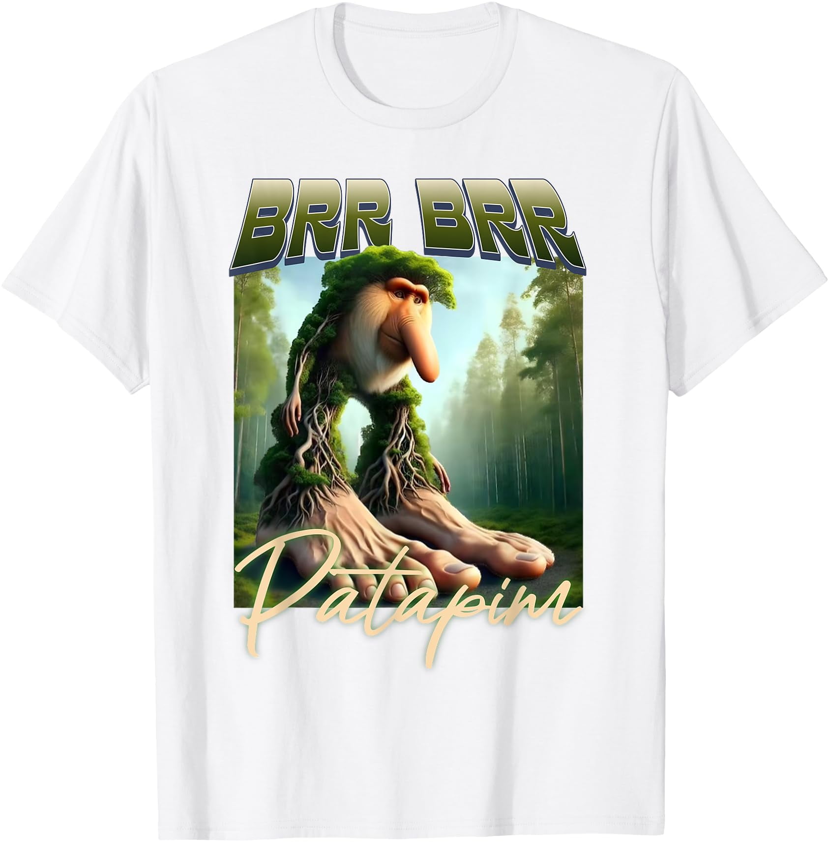 Brr Brr Patapim Italian Brainrot Meme Forest Monkey Bootleg T-Shirt ...
