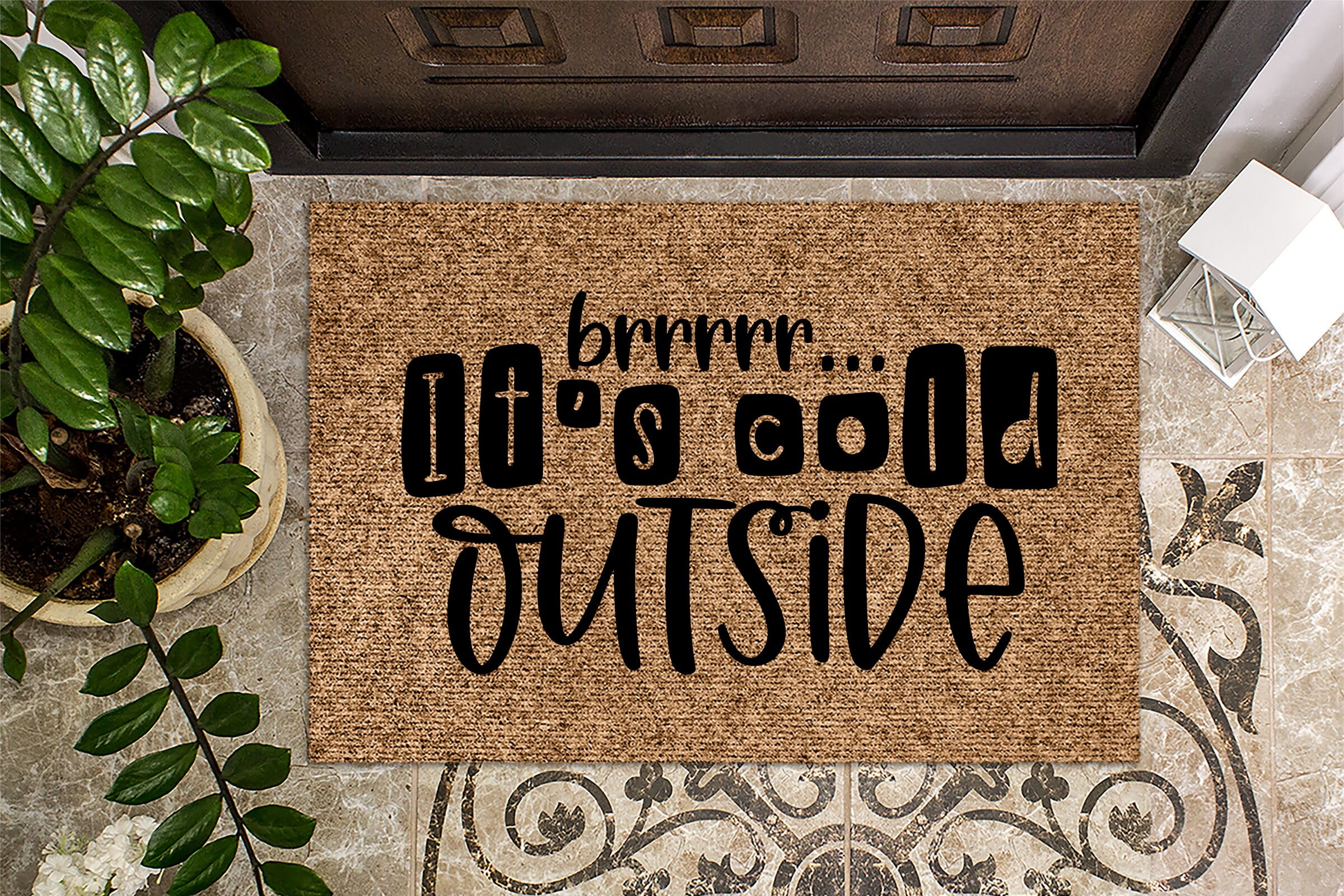 Brr Its Cold Outside | Christmas Doormat | Christmas Decoration ...