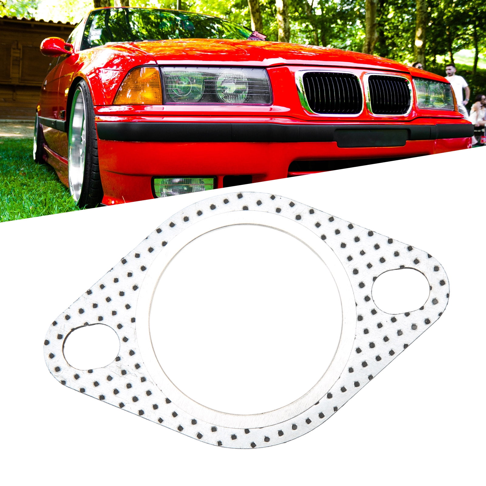 Brrnoo 2in Exhaust Pipe Flange Gasket 2 Bolts Heatproof Universal for ...