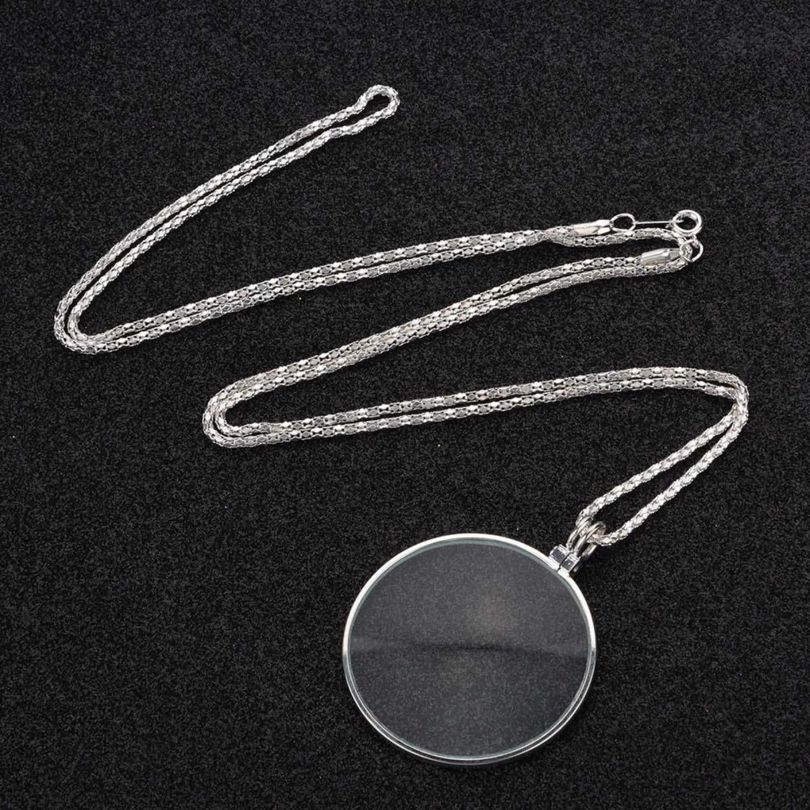 Brrnoo 5X Magnifier, Loupe,2 Colors 5X Magnifier Monocle Lens Necklace ...