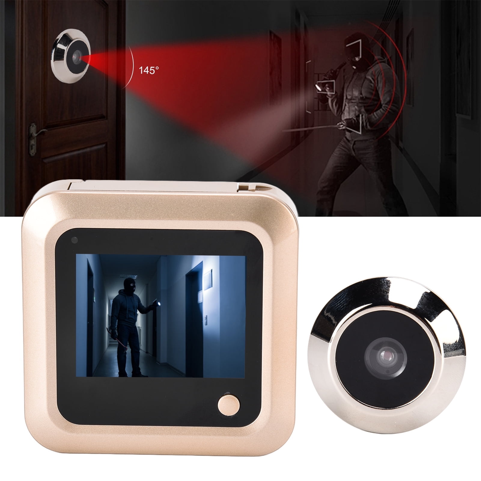 Brrnoo Digital Door Viewer,2.4in Video Peephole Door Viewer Wired 145 ...