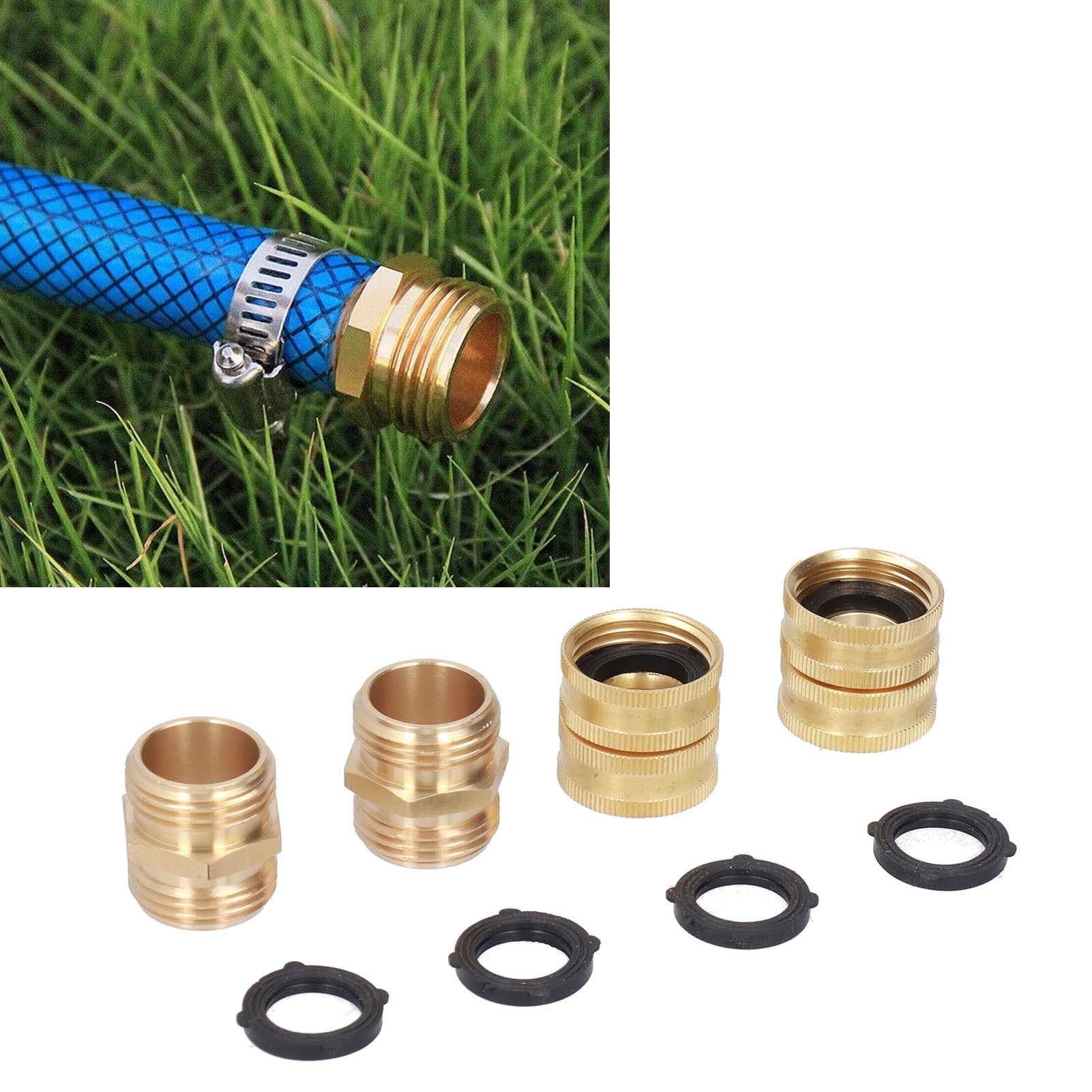 Brrnoo Garden Hose Connector 3/4in Double Male Female Thread Brass ...