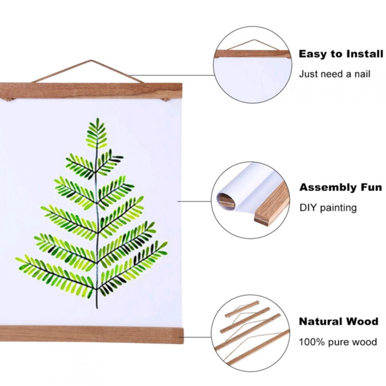 Brrnoo Magnetic Wooden Poster Frame, Wall Hanging Frame for Photos ...