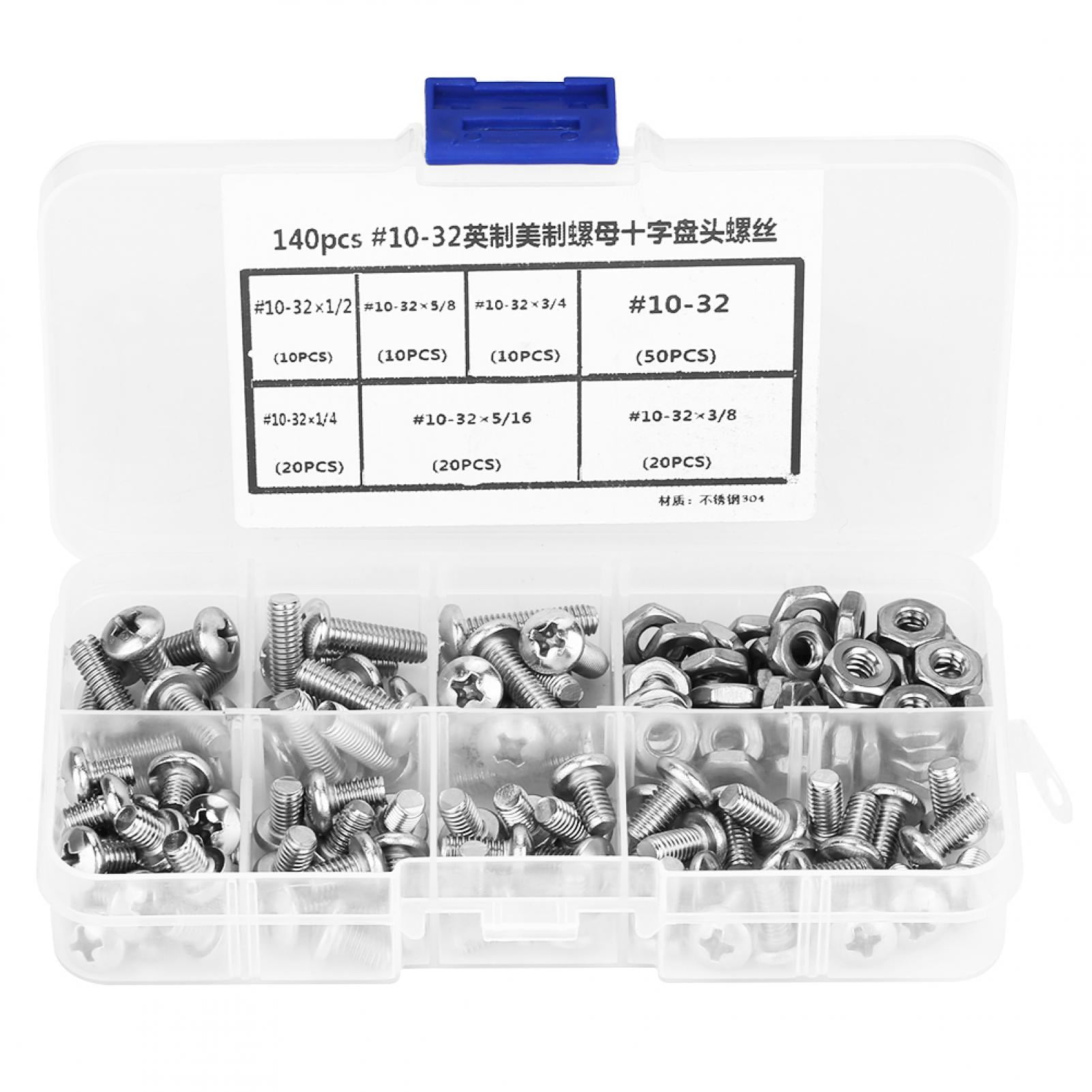 Brrnoo Nut & Bolt Assortment, Nut & Bolt Set, 140 Pcs/Set Nut & Bolt ...