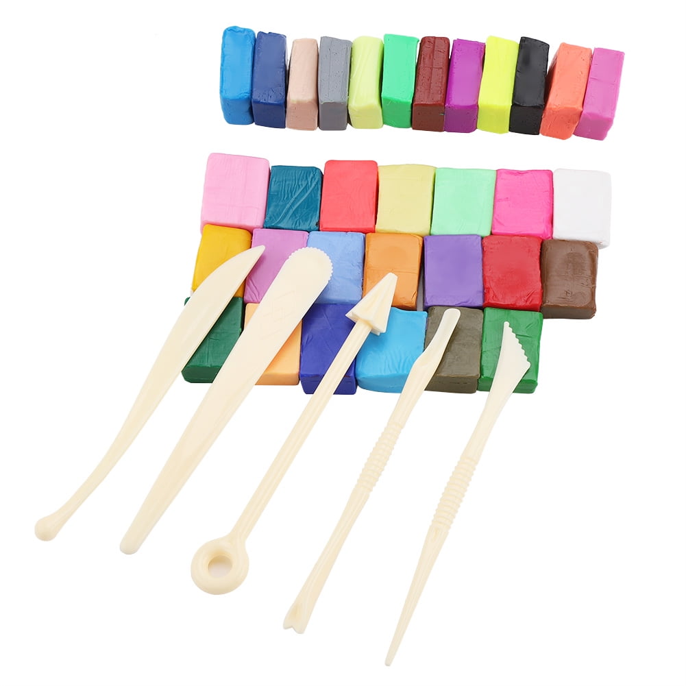 Brrnoo Polymer Clay Tool Set, 32 Colors, Oven Bake, 5 Sculpting Tools ...