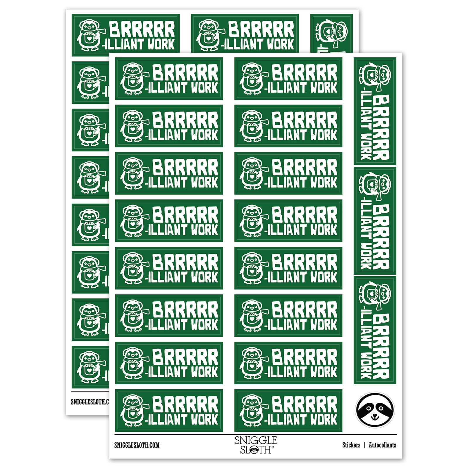 Brrr-illiant Brilliant Work Penguin Teacher Student School Sticker Set ...