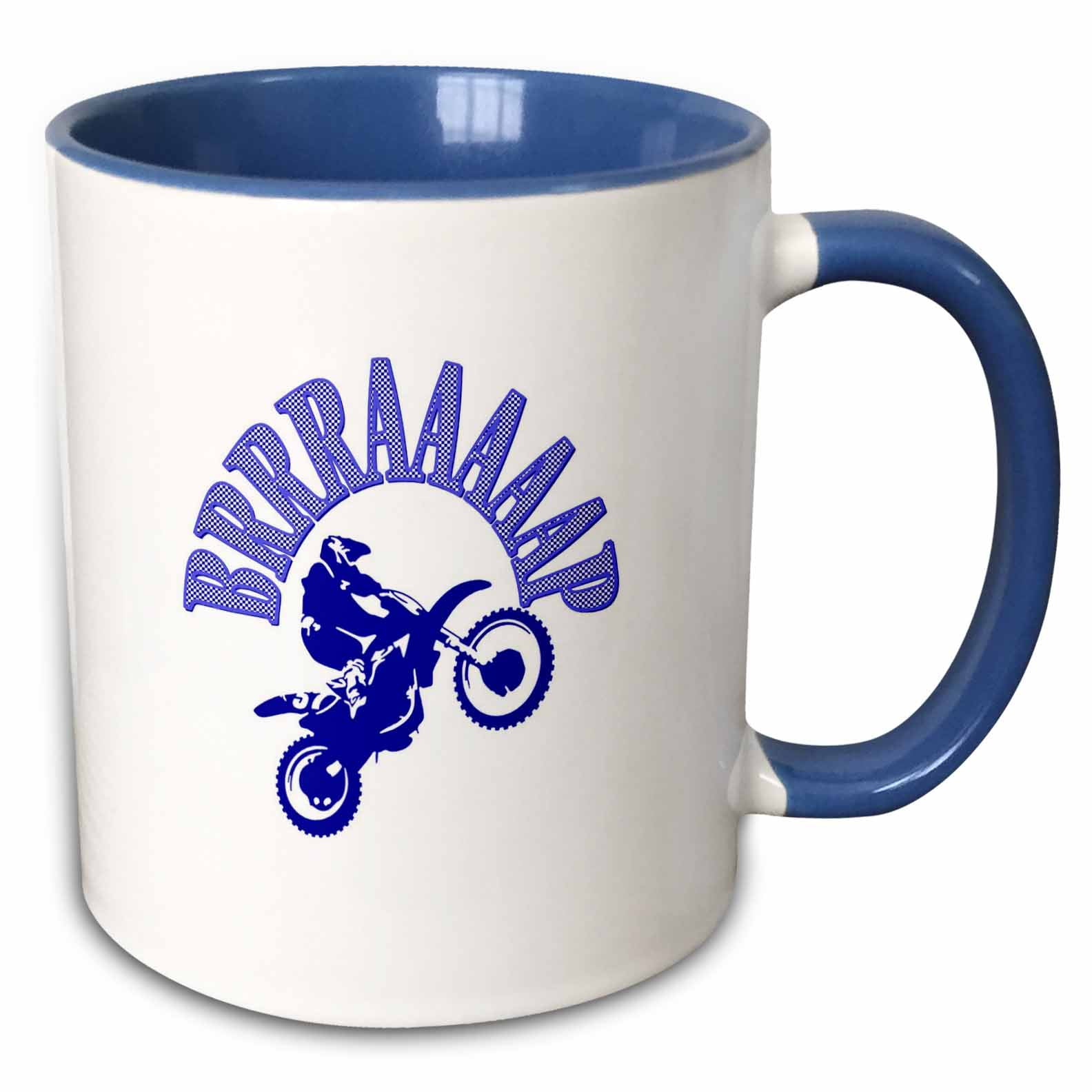3drose, Brrraaaaap Dirtbike Motocross Design in Blue, 11oz Two-tone ...