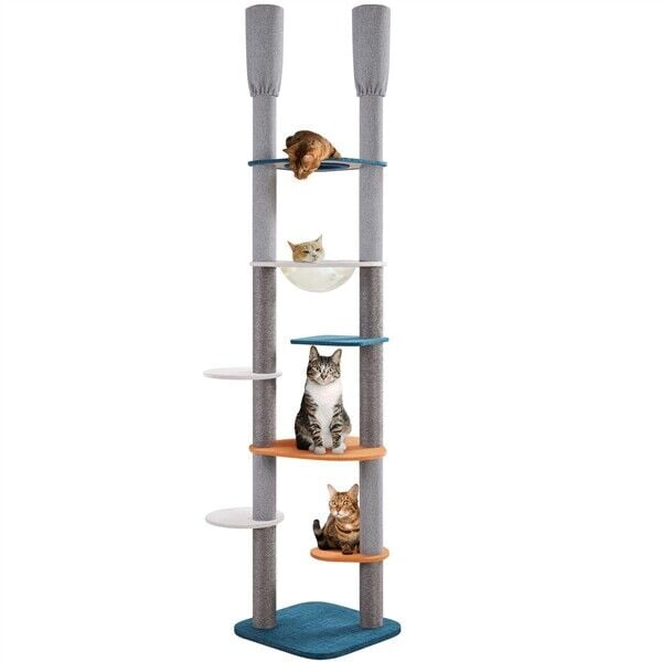 Brtye Cat Tree, Floor to Ceiling Cat Tower, Dual Columns Large Cat Tree ...