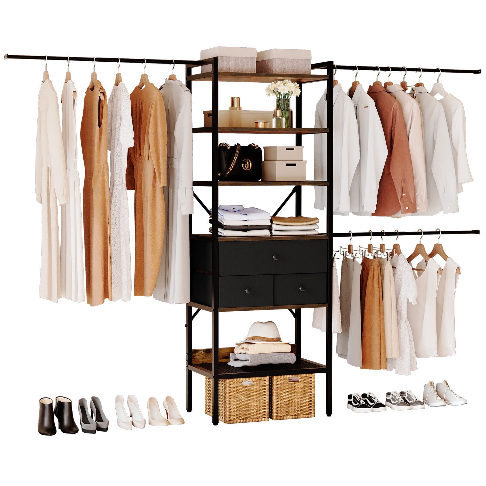 Brtye Closet System, Walk In Closet Organizer Systems with 3 Drawers ...