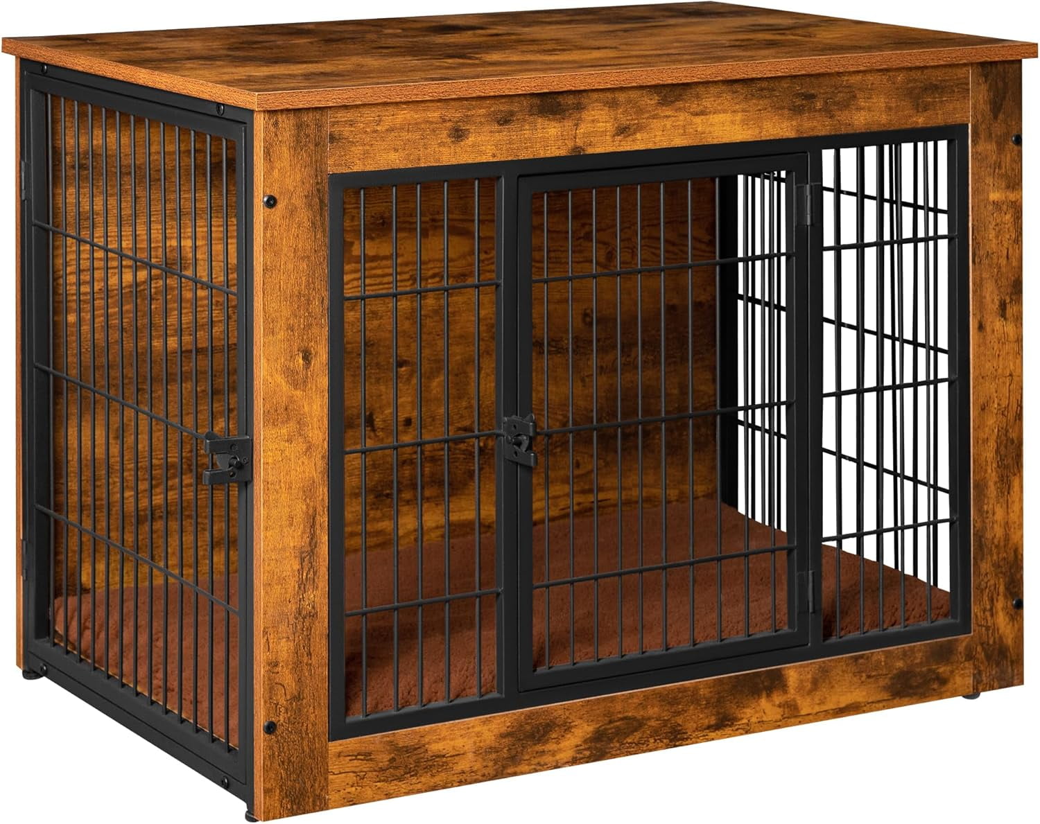 Brtye Dog Crate Furniture with Thick Cushion, Side End Table Wooden Dog ...