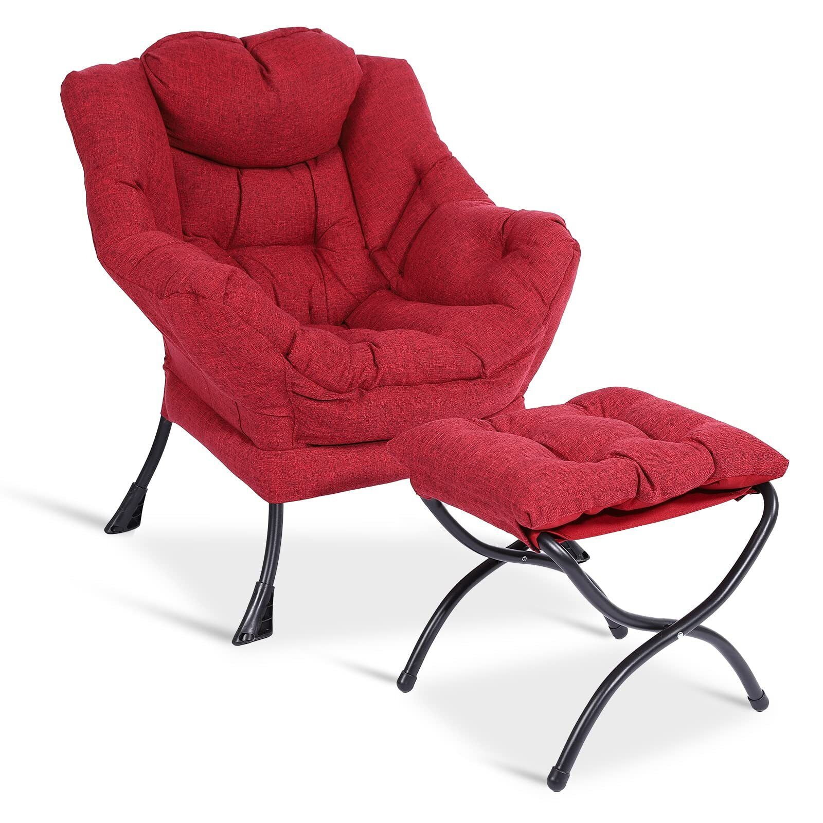 Brtye Fabric Large Lazy Chair for Living Room Accent Reading Chair Cozy ...