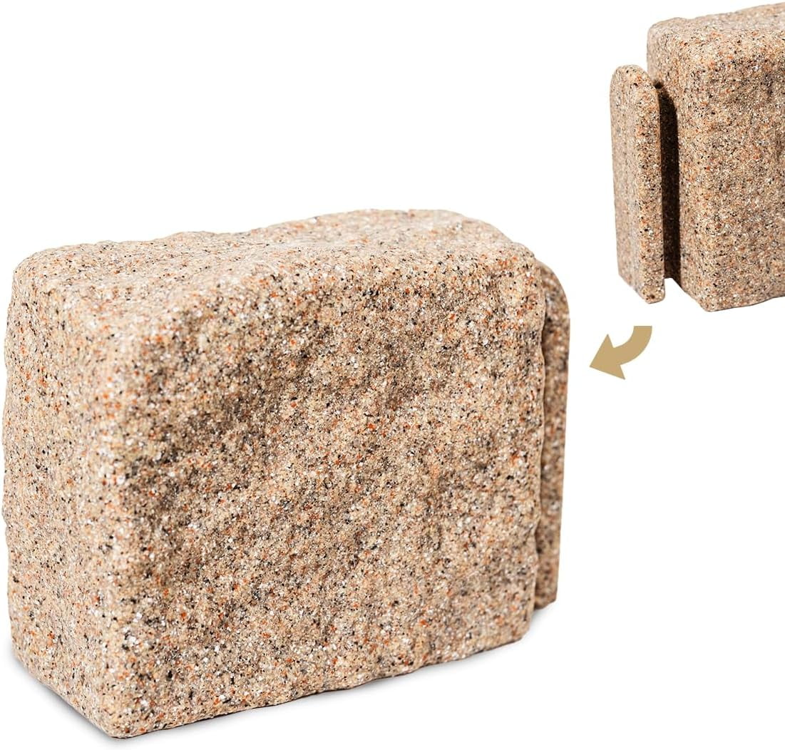 Brtye Faux Stone Starter Block – 7" L x 4" W x 6.5" H – DIY Dig-Free ...