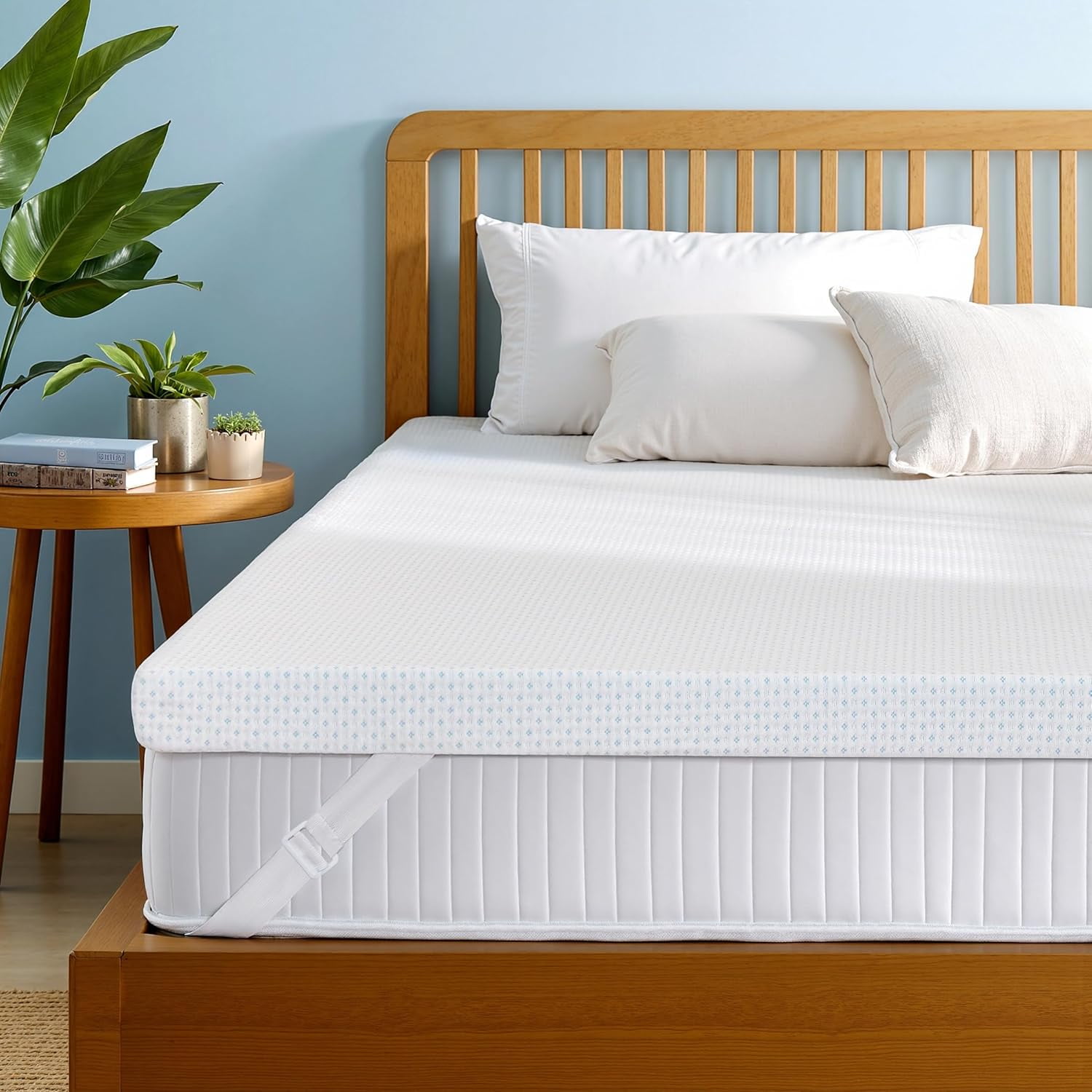 Brtye Mattress Topper, Gel-Infused Memory Foam Mattress Topper, High ...