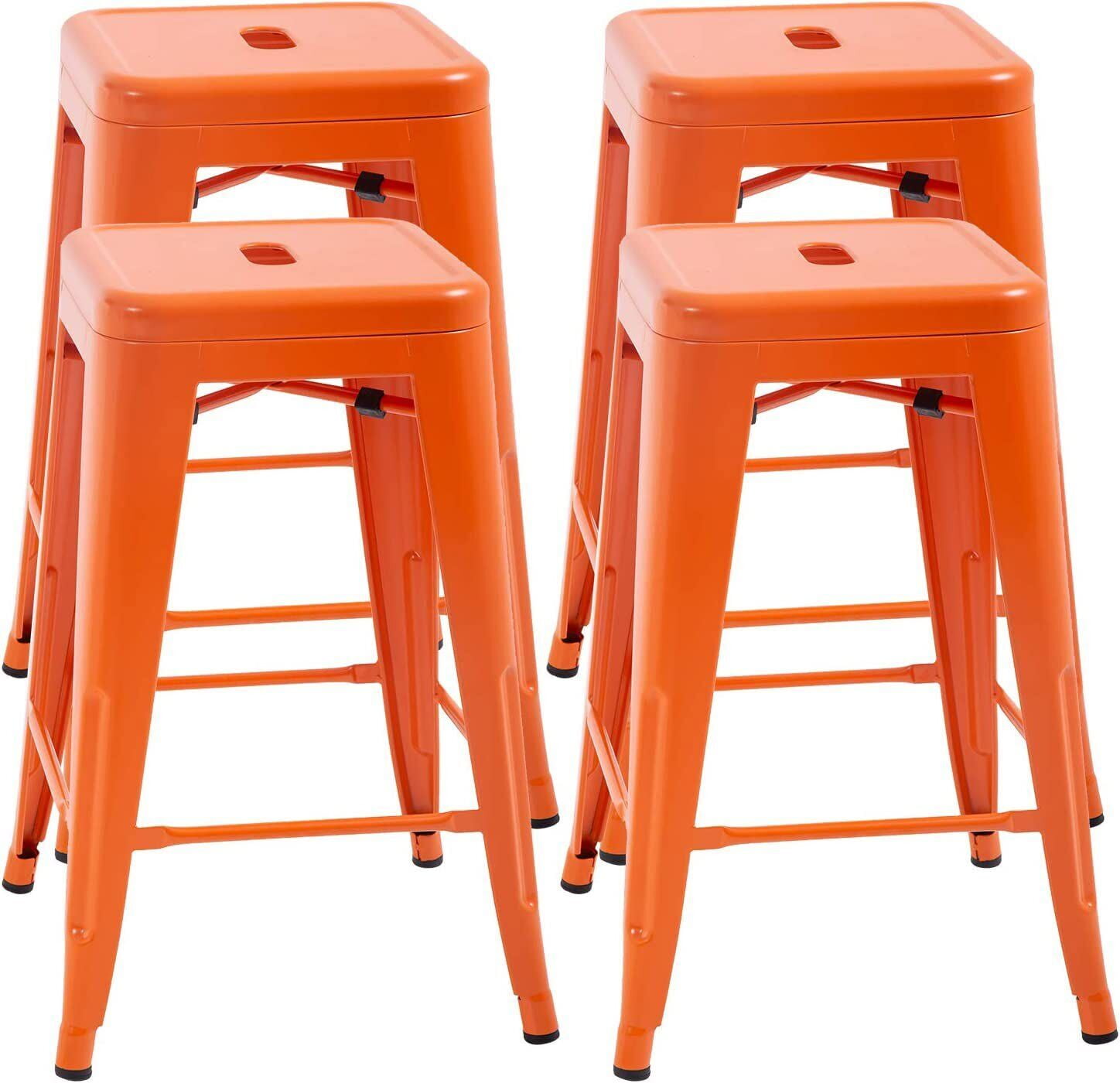 Brtye Metal Bar Stools Counter Height Bar Stools 24 Inches Industrial ...