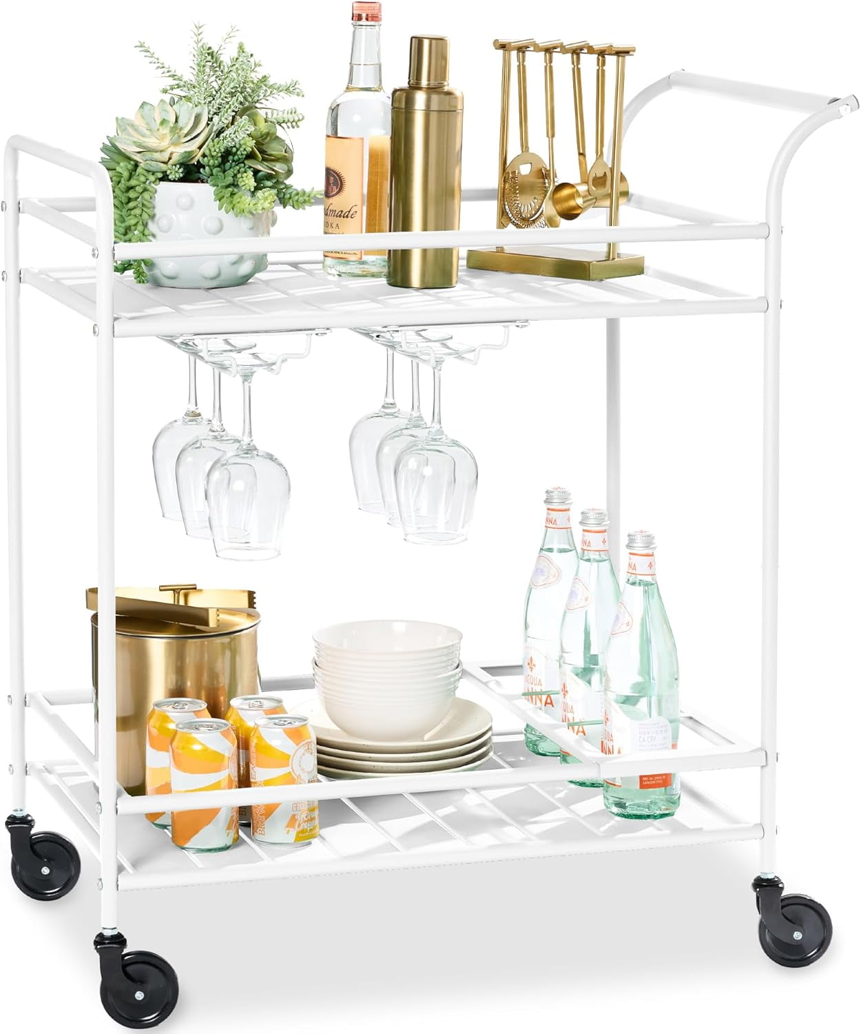 Brtye Outdoor Mobile Patio Bar Cart, Home Bar Serving Cart, BBQ Grill ...