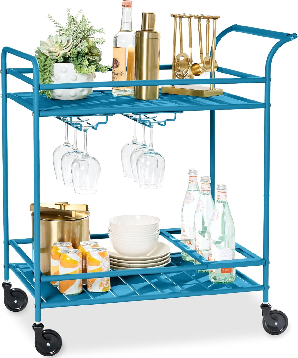 Brtye Outdoor Mobile Patio Bar Cart, Home Bar Serving Cart, BBQ Grill ...