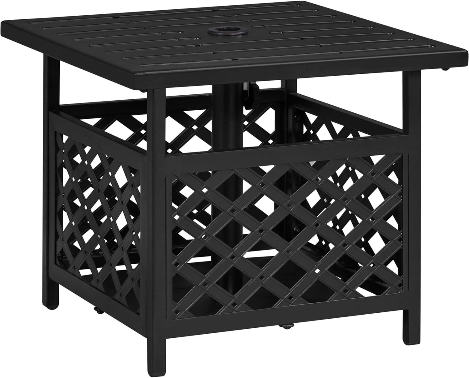 Brtye Outdoor Side Table with Umbrella Hole, Outdoor Table Base Metal ...