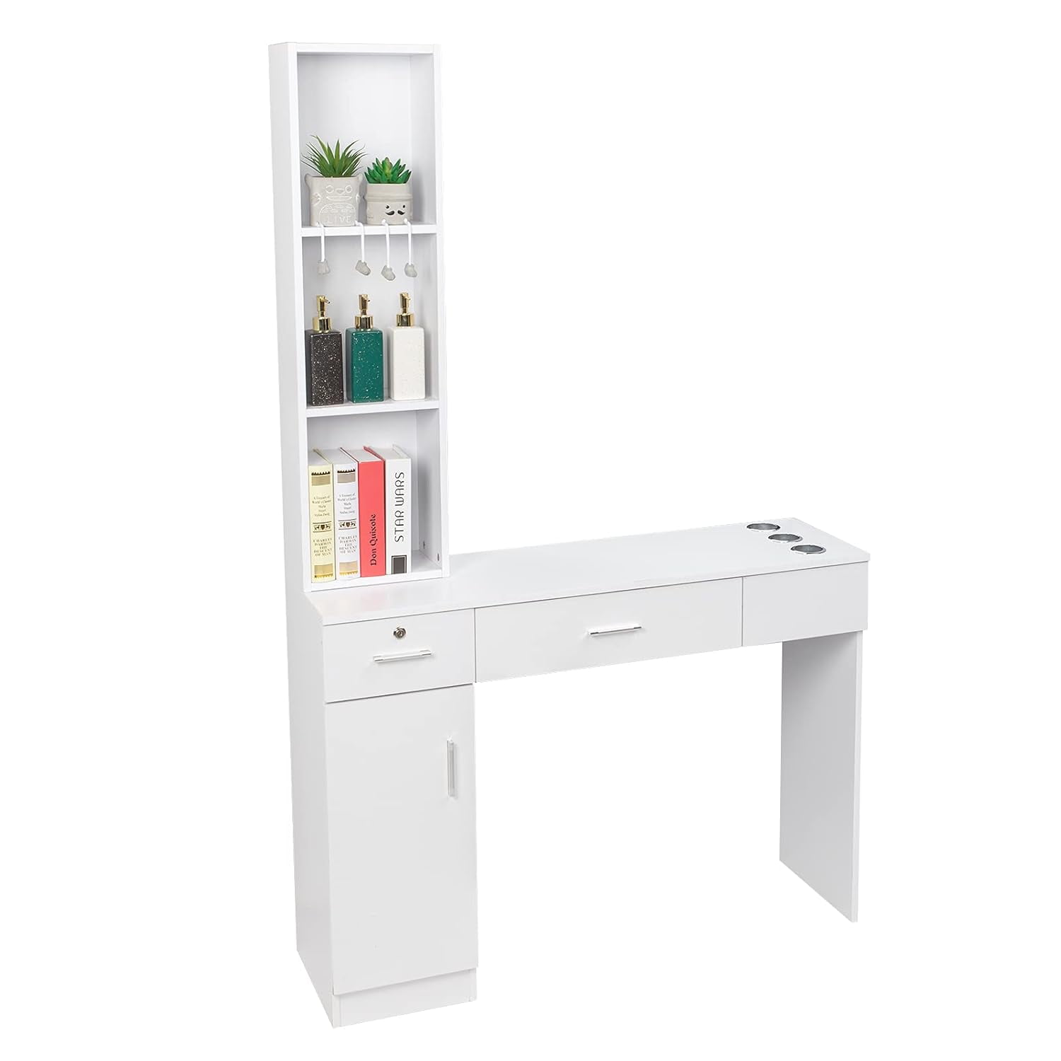 Brtye Salon Stations for Hair Stylist, Locking Barber Station Organizer ...